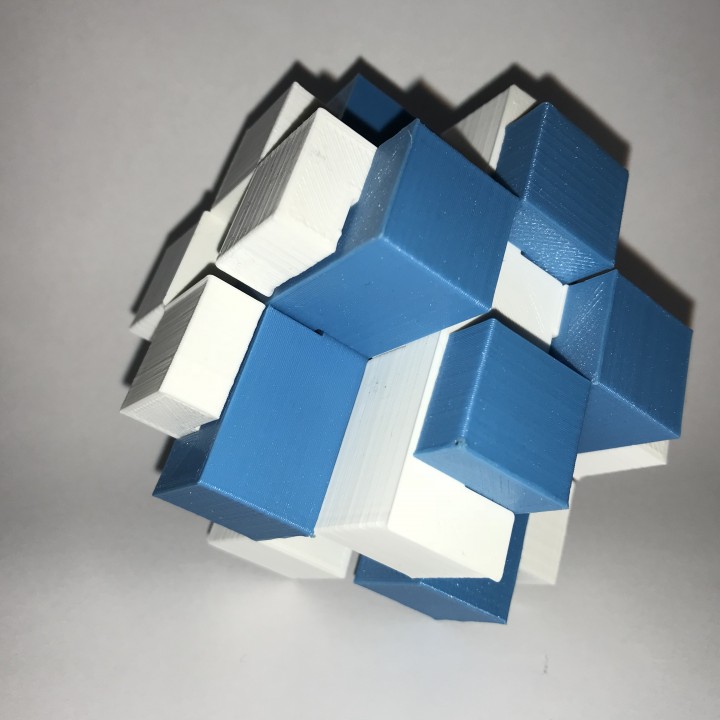 3D Printable 12-pieces interlocking burr puzzle by 01 02