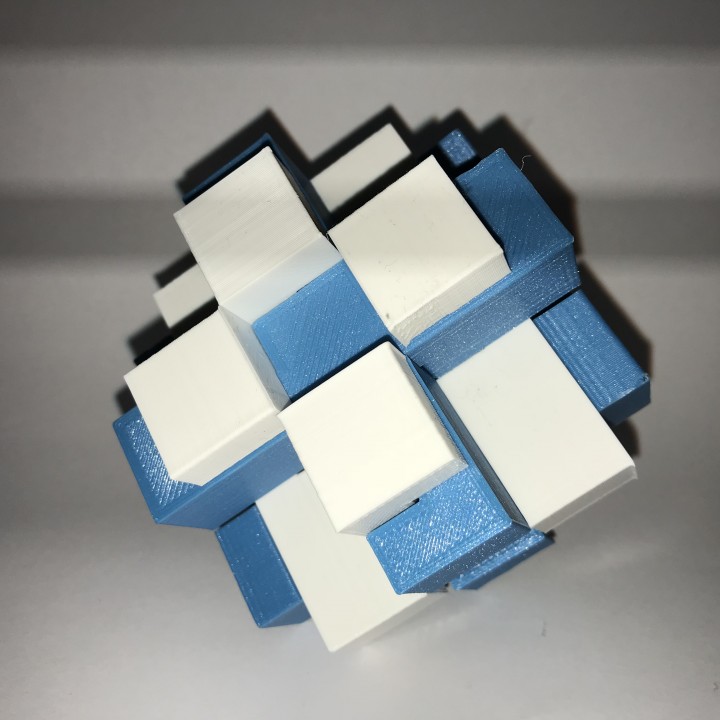 3D Printable 12-pieces interlocking burr puzzle by 01 02