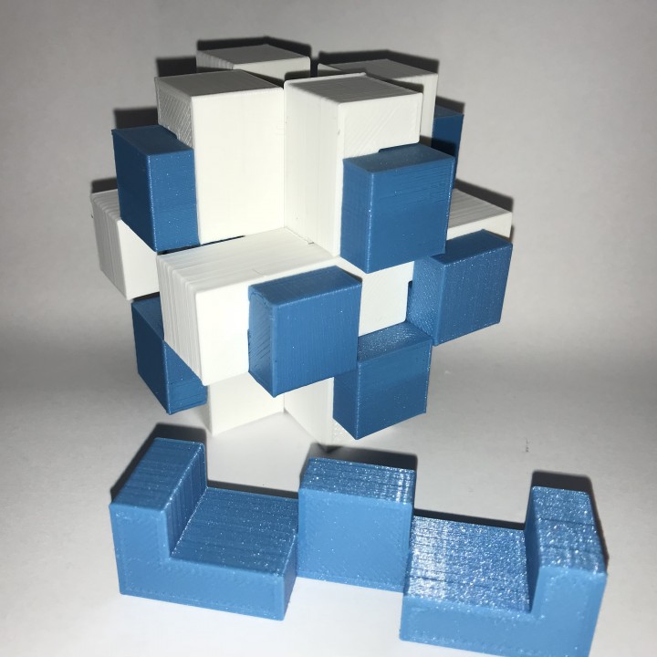 3D Printable 12-pieces interlocking burr puzzle by 01 02