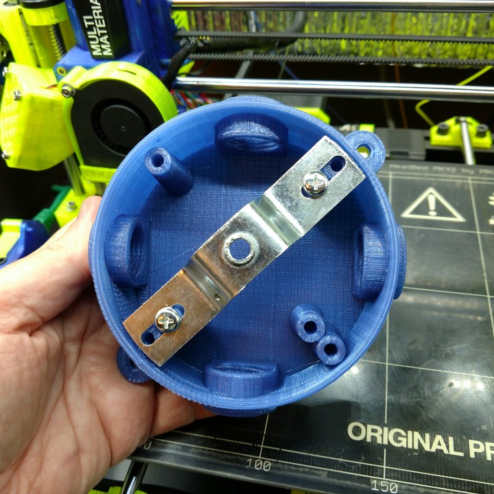 3D Printable Four (4) Inch Round Electrical Junction Box by Riskable