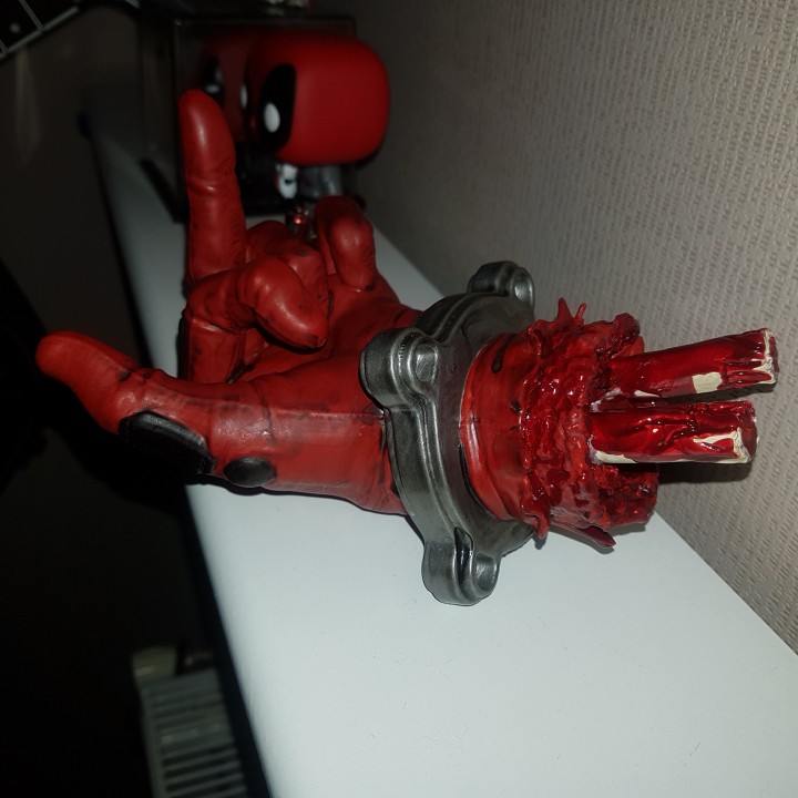 3D Print of Severed Deadpool hand F***you by EcirbIniffar