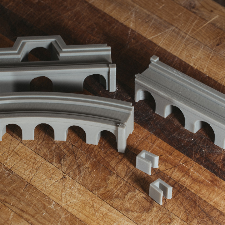 3D Printable Z Scale Viaduct Track Set by Josh Harvey