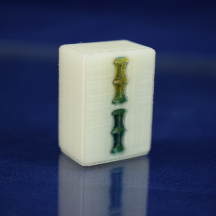3D Printable Mahjong Bamboo Tile set by Tanya Wiesner