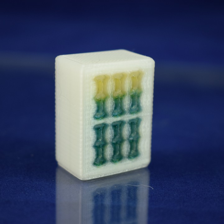 3D Printable Mahjong Bamboo Tile set by Tanya Wiesner