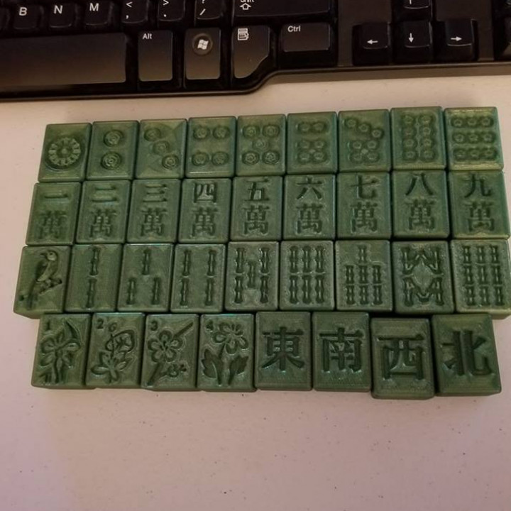 3D Print of Mahjong Bamboo Tile set by Dubi01