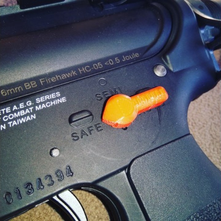 3D Printable Airsoft Fire Selector for M4/M16 by KE