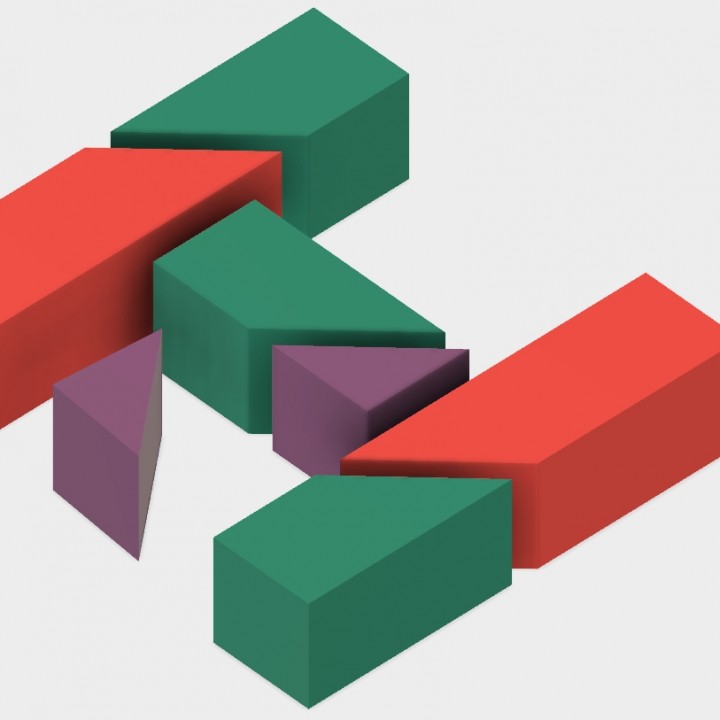3D Printable Half H Puzzle by Niall Cooley