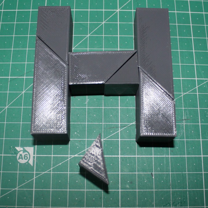 3D Printable Half H Puzzle by Niall Cooley