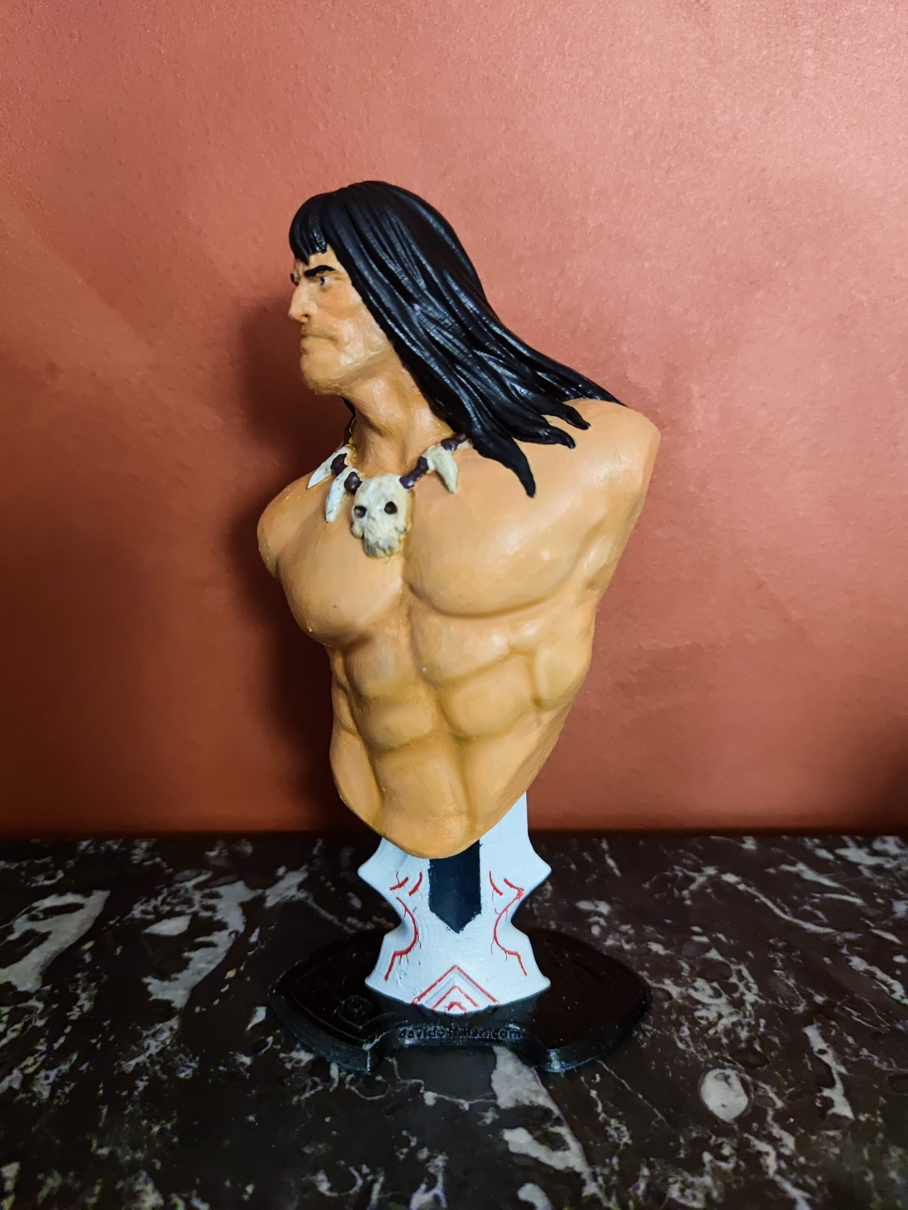 3D Printable Conan the Barbarian bust by Eastman