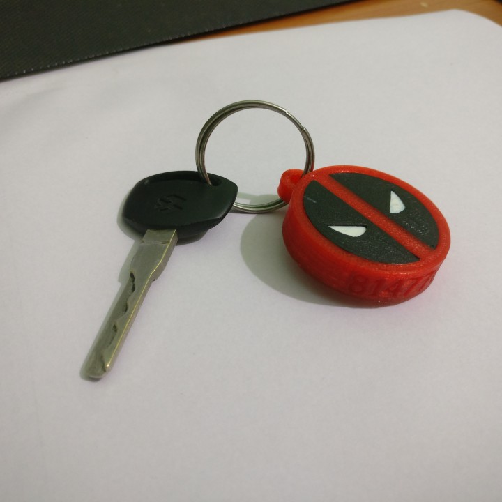3D Printable Deadpool Logo Keychain by Vaibhav Sarda
