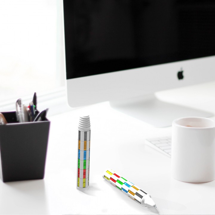 3D Printable Sliding Puzzle Pen by Ali Ramezani