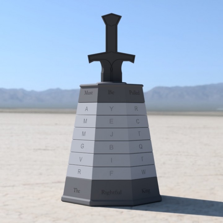 3D Printable Excalibur Cryptex Puzzle by BriWed