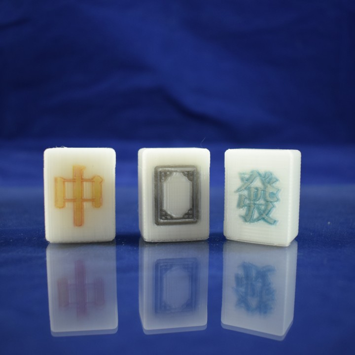 3D Printable Mahjong Dragon Tiles by Tanya Wiesner