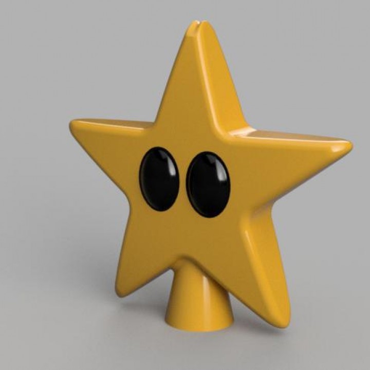 3D Printable Mario Power Star Christmas Tree Topper by Marek Holly