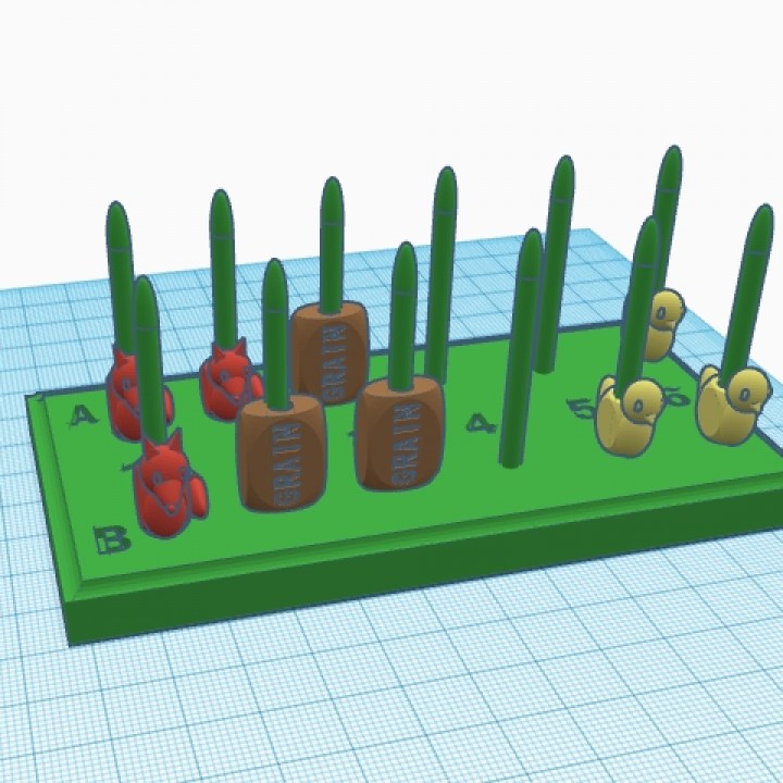 3D Printable Chicken, Fox, Grain by Robin Lamb