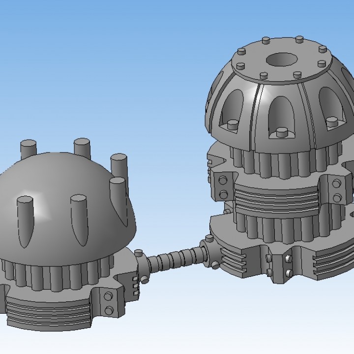 3D Printable Sci-fi power station by Gregory