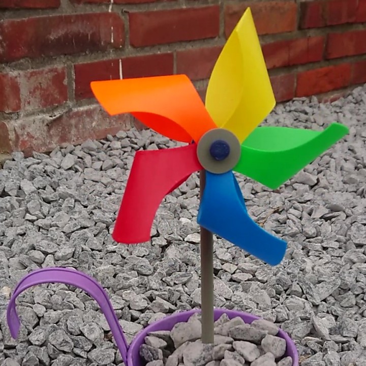 3D Printable Pinwheel Rainbow Star #Tinkerfun by DasMia