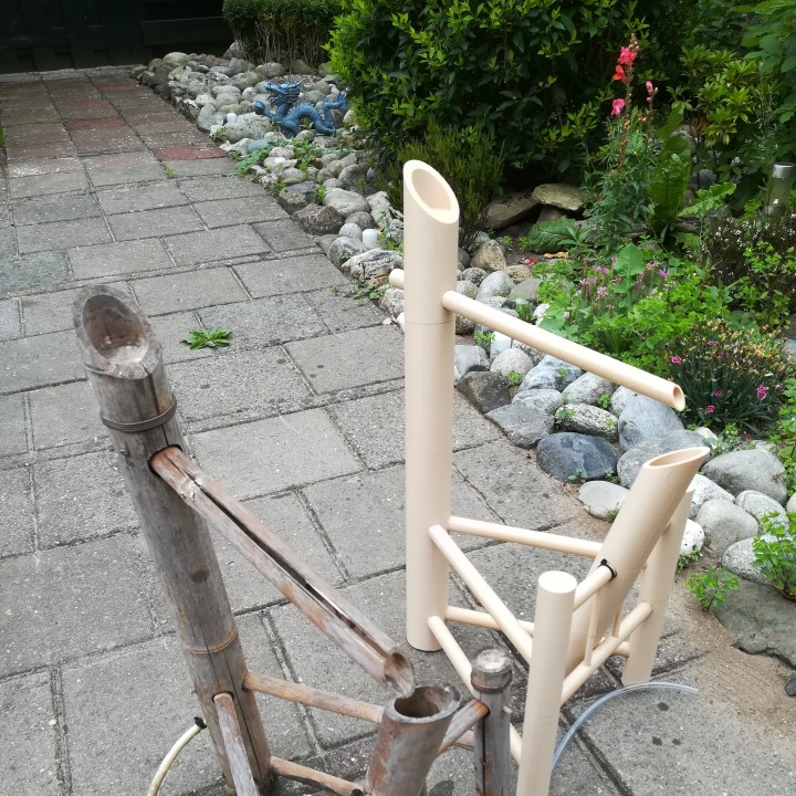 3D Printable Japanese Tipping Bamboo Water Fountain by Daniel van Arnhem