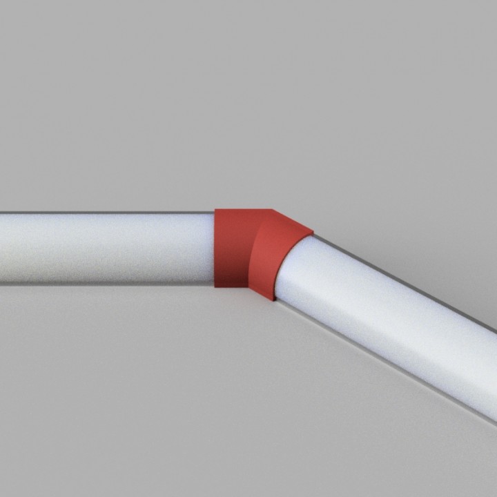 3D Printable 135° connector of V-shaped LED aluminum profile by Florian ...