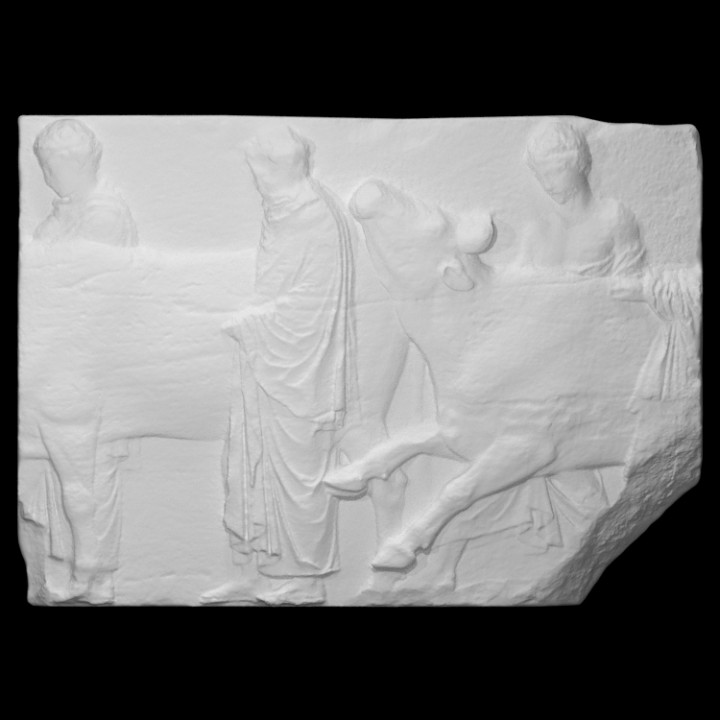 3D Printable Parthenon Frieze _ North II, 3-5 by Scan The World