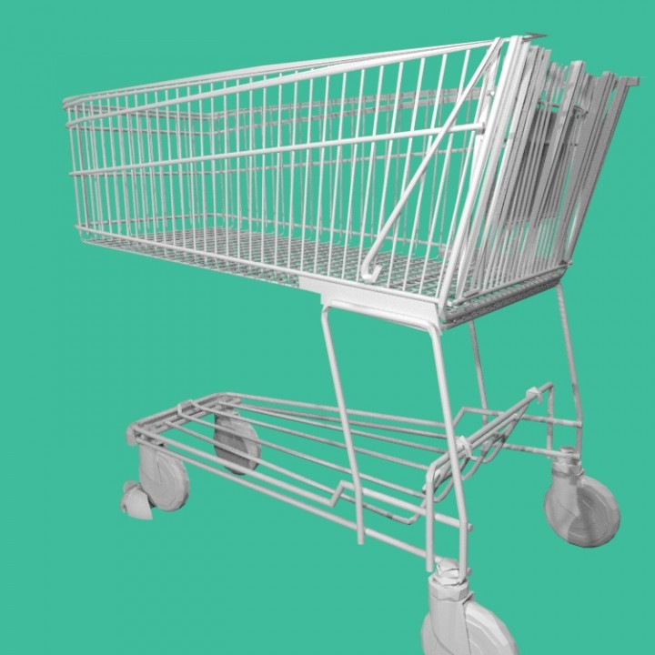 3D Printable Shopping cart Stopper+eurocent by Patrick