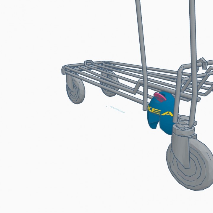 3D Printable Shopping cart Stopper+eurocent by Patrick