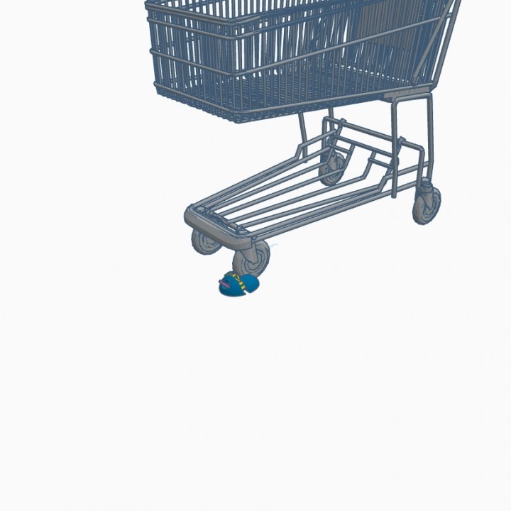 3D Printable Shopping cart Stopper+eurocent by Patrick