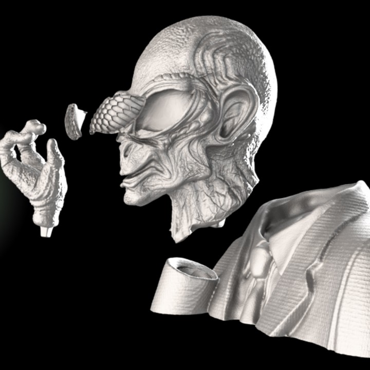 3D Printable Smokin Alien X by Richard Hanson