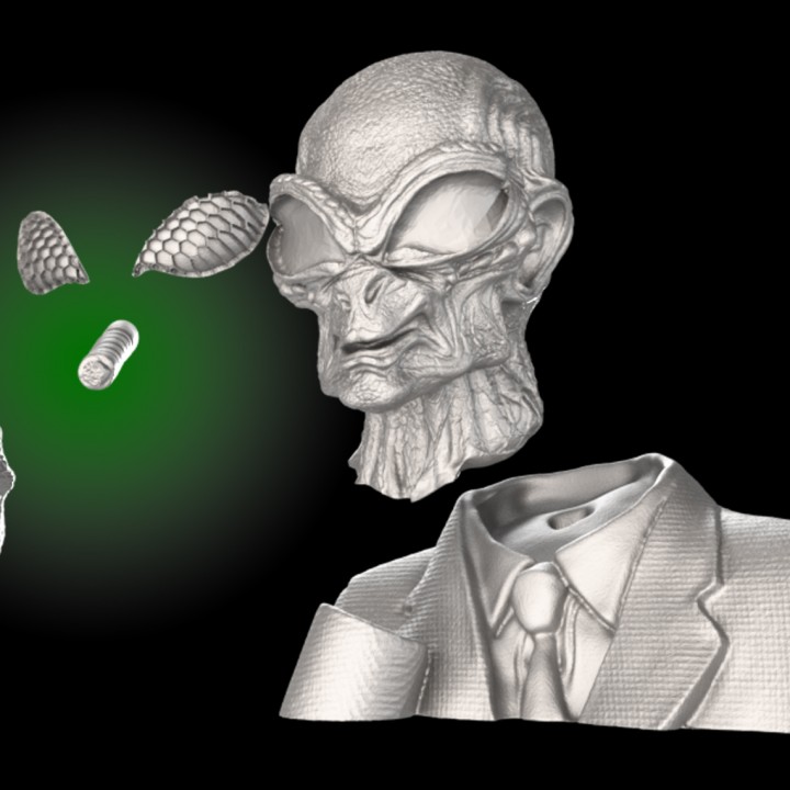 3D Printable Smokin Alien X by Richard Hanson