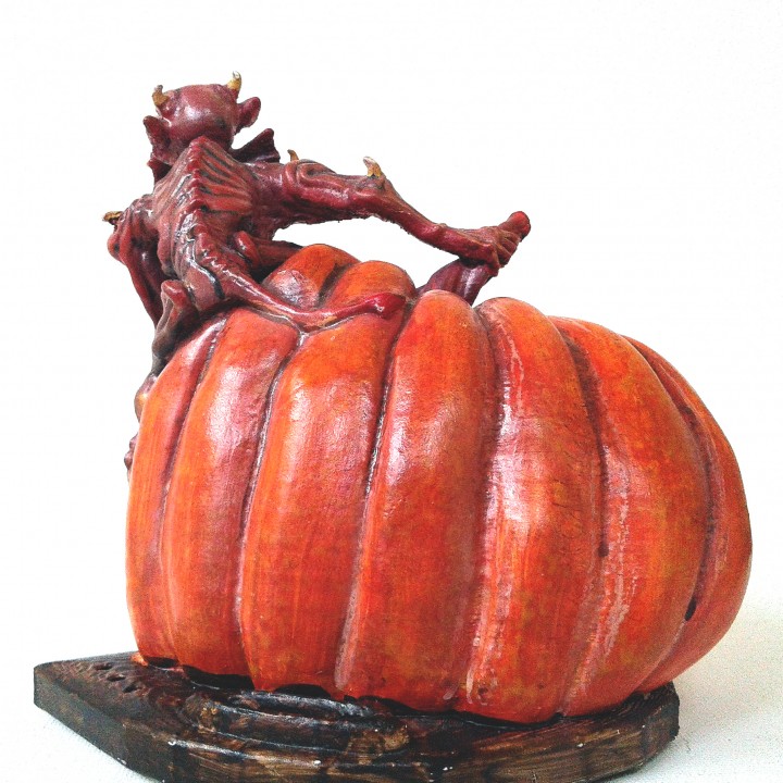 3D Printable Demon Pumpkin - Tablet Pen Holder by Richard Hanson