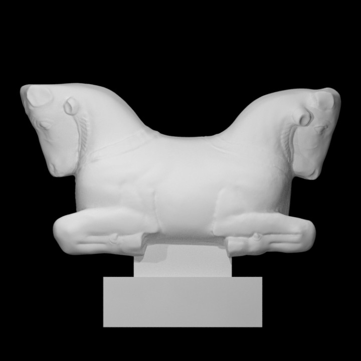 3D Printable Capital with bull protomes by Scan The World
