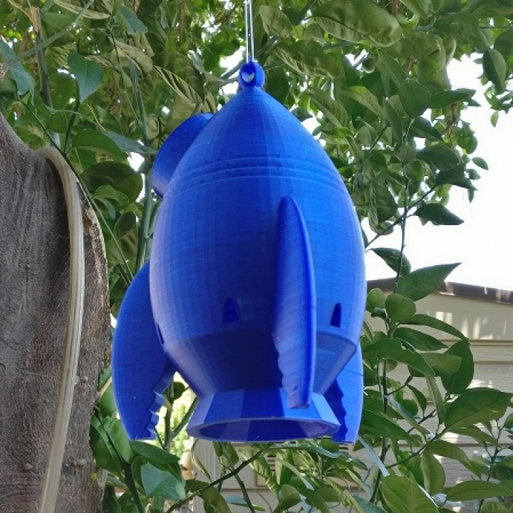 3D Printable Rocket Hanging Bird House #Tinkerfun by Anna Dragon
