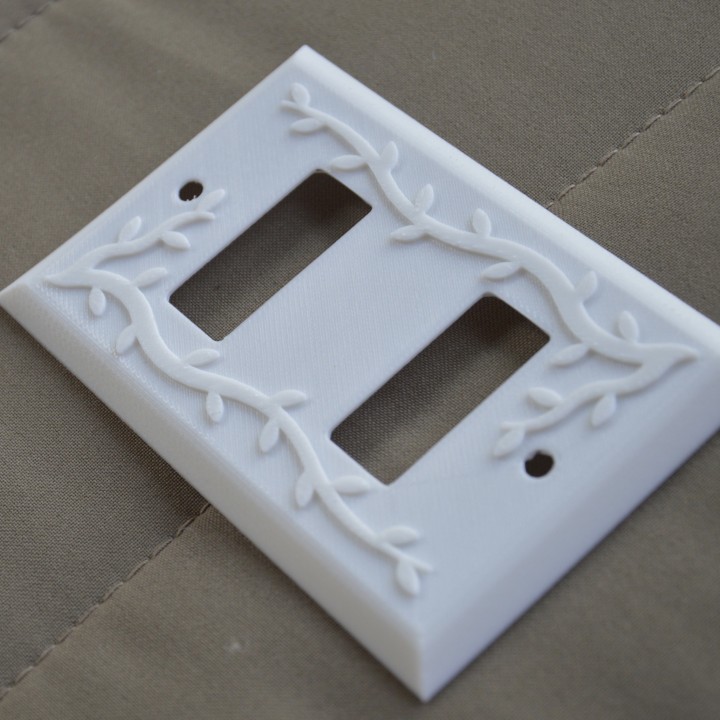3D Printable Switch plate with trees branches by 3DPRintech