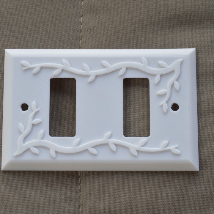 3D Printable Switch plate with trees branches by 3DPRintech