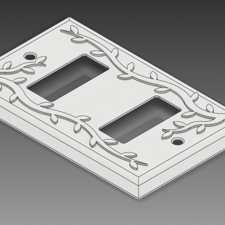 3D Printable Switch plate with trees branches by 3DPRintech
