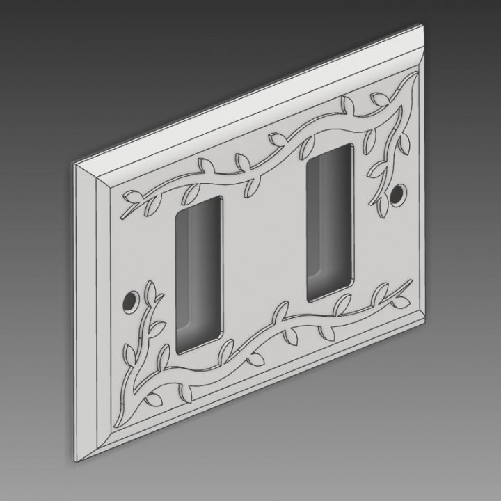 3D Printable Switch plate with trees branches by 3DPRintech
