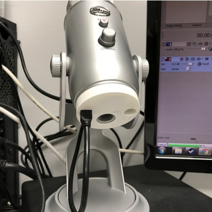 3D Printable Blue Yeti cable protection by MrCrankyface