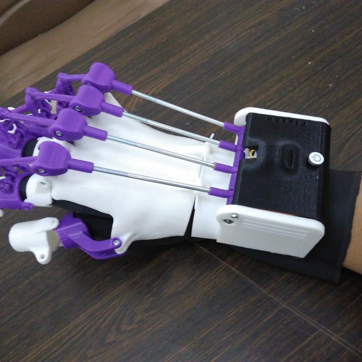 3D Printable CRE-006 Flexon Power Grip Exoskeleton by Djoko Kuswanto