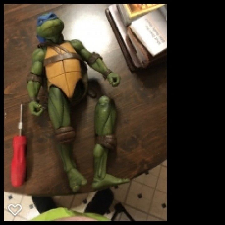 3D Printable NECA TMNT top leg joint replacement by Charles Rudd