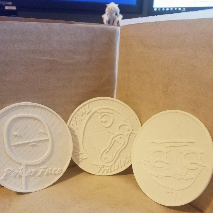 3D Printable Meme Coasters by Johnny Simper