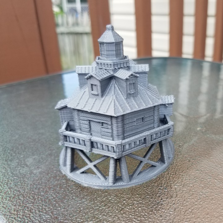 3D Printable Miniature Thomas Point Shoal Lighthouse by T-E-C