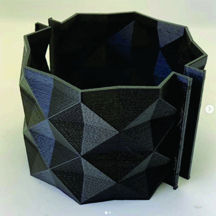 3D Printable GEOMETRIC CONCRETE POT MOLD by LAYERBLOCKS