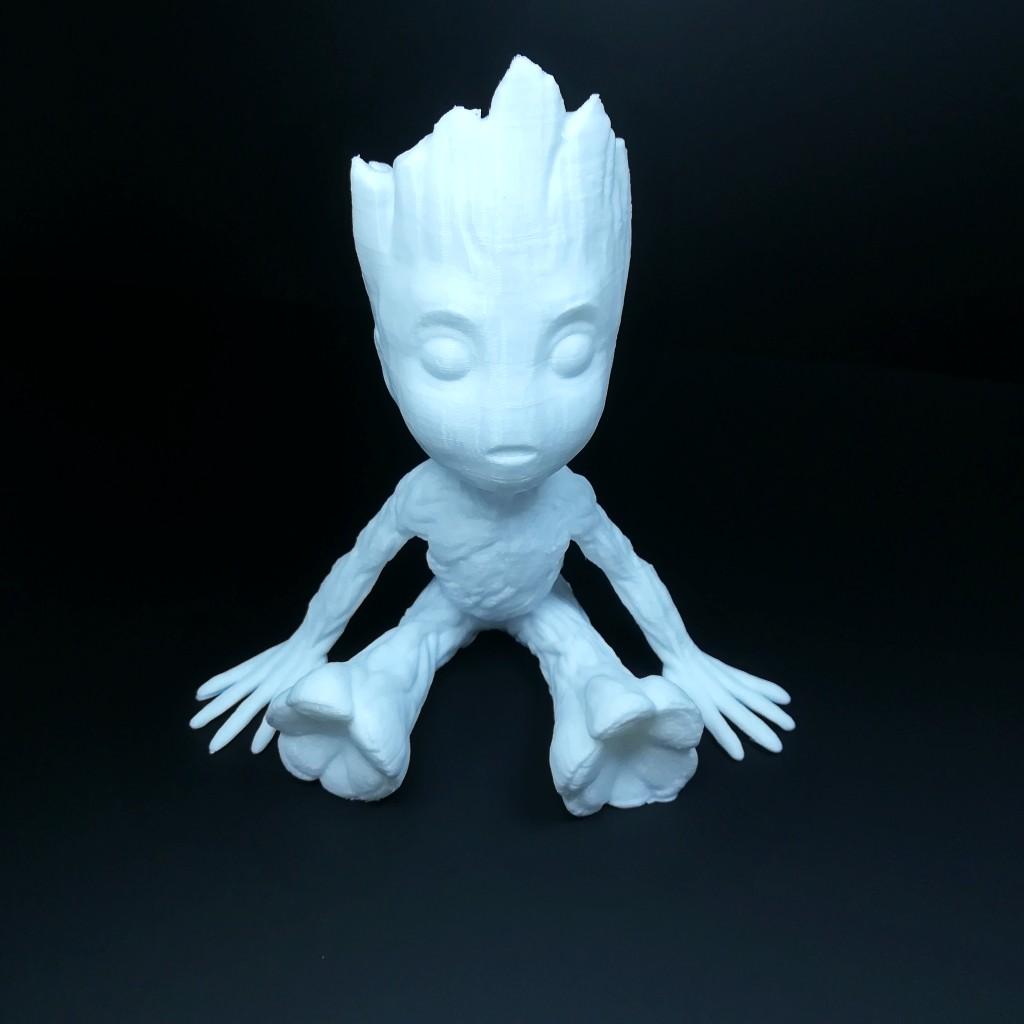 3D Printable Baby Groot Succulent Planter by Liam Cassano