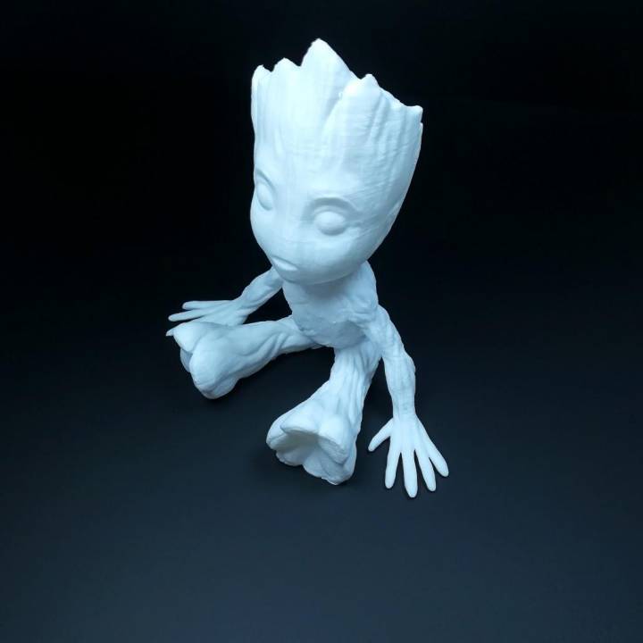 3D Printable Baby Groot Succulent Planter by Liam Cassano