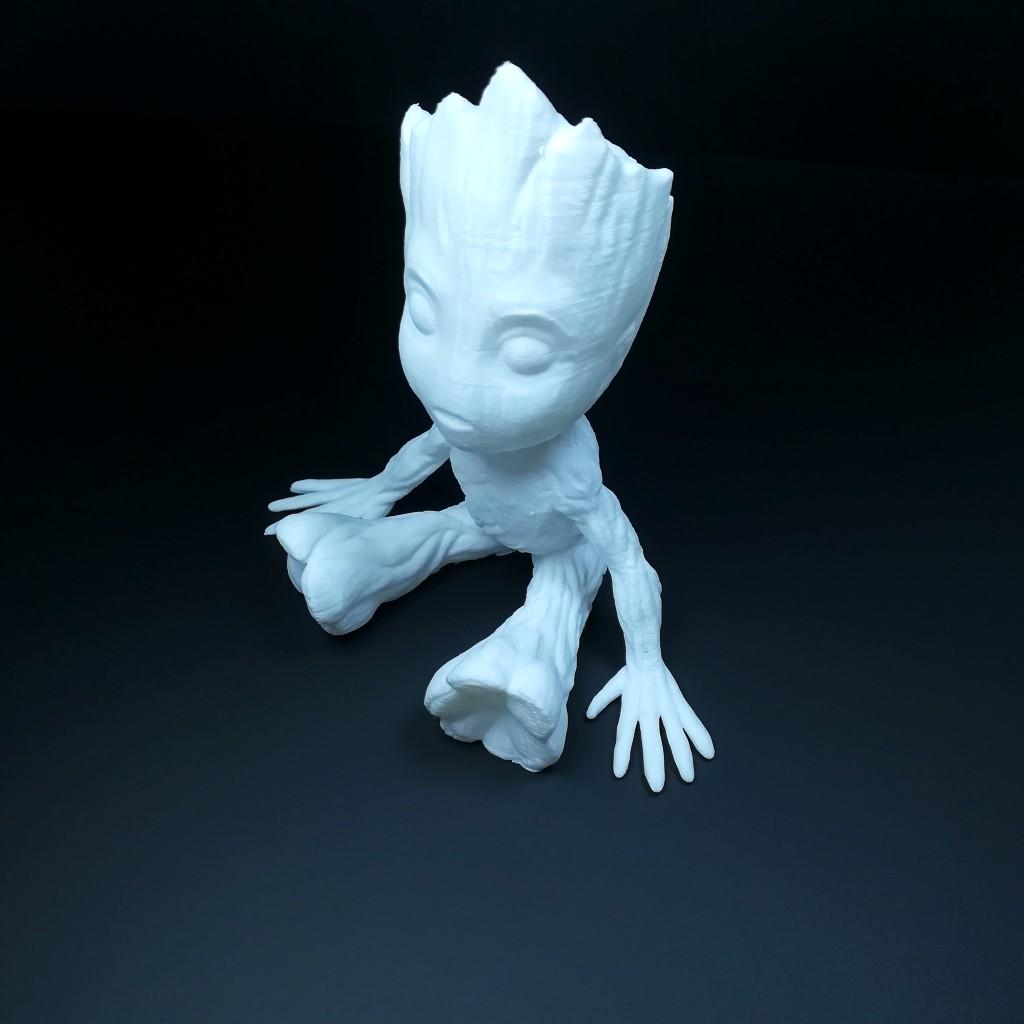 3D Printable Baby Groot Succulent Planter by Liam Cassano