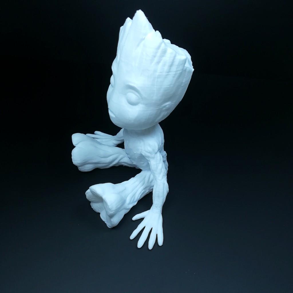 3D Printable Baby Groot Succulent Planter by Liam Cassano