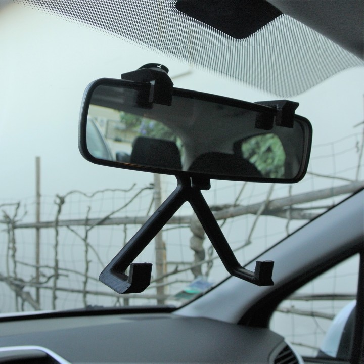 3D Printable GPS rear-view mirror support by Corentin Paquet