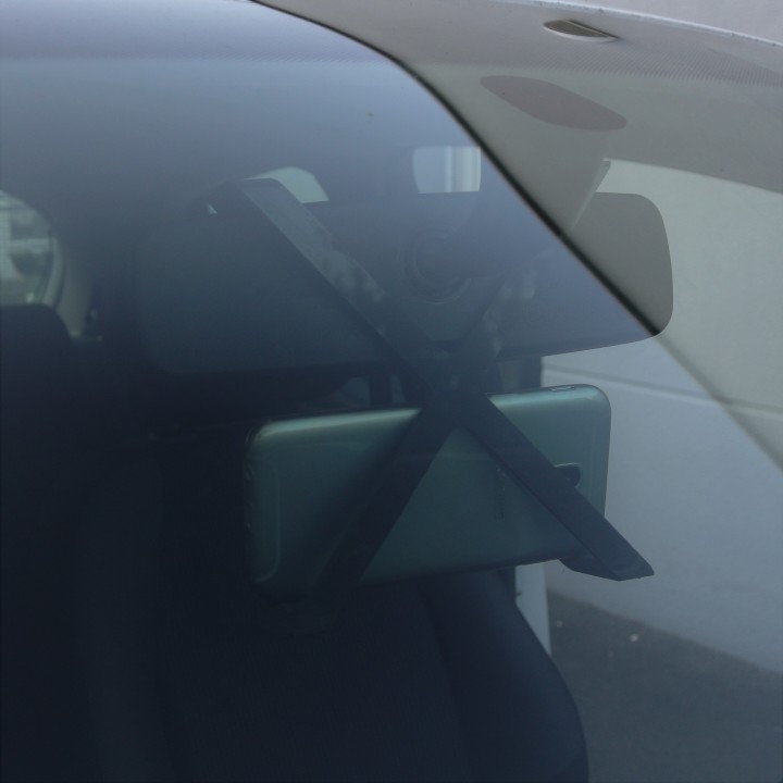 3D Printable GPS rear-view mirror support by Corentin Paquet