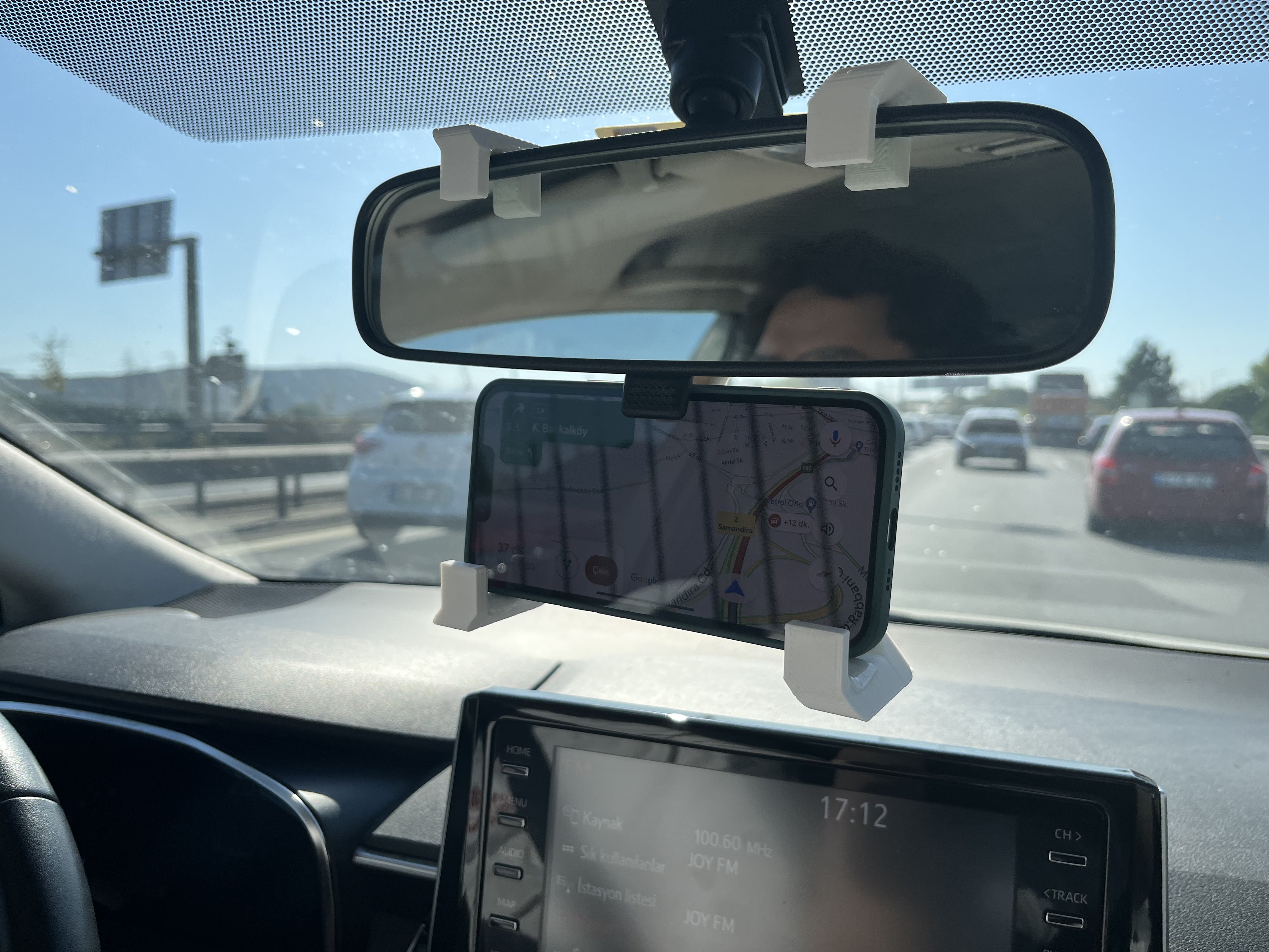3D Printable GPS rear-view mirror support by Corentin Paquet