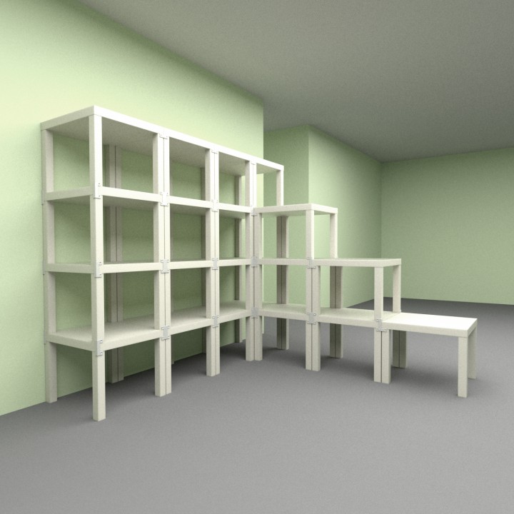 3D Printable LACK Shelving System by Ryan Huang